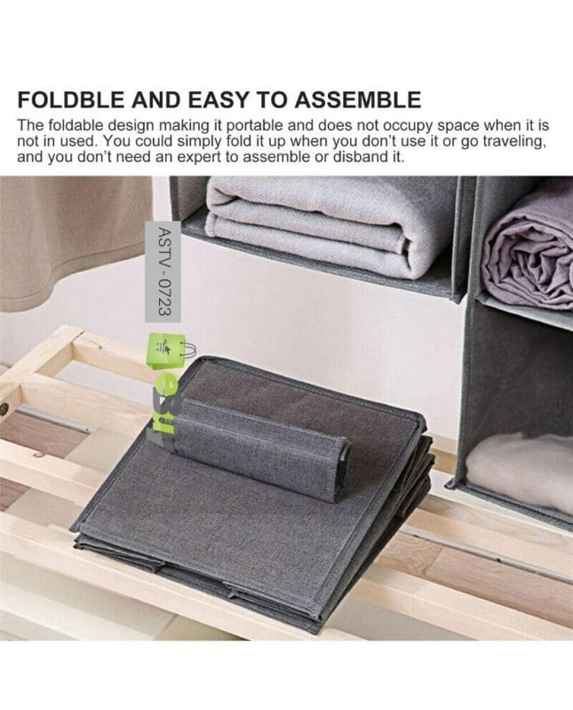 Buy 4 Shelf Portable Folding Hanging Wardrobe Section Storage Organizer