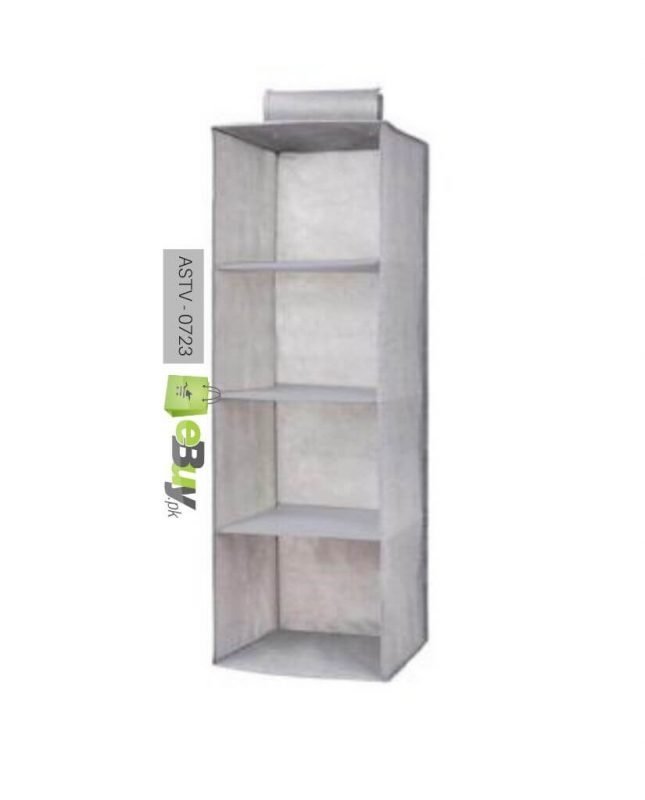 Buy 4 Shelf Portable Folding Hanging Wardrobe Section Storage Organizer